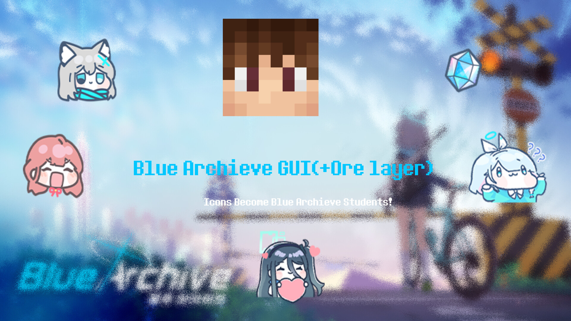 Blue Archieve Icon GUI(+Ore outer layer)[1.18] Minecraft Texture Pack