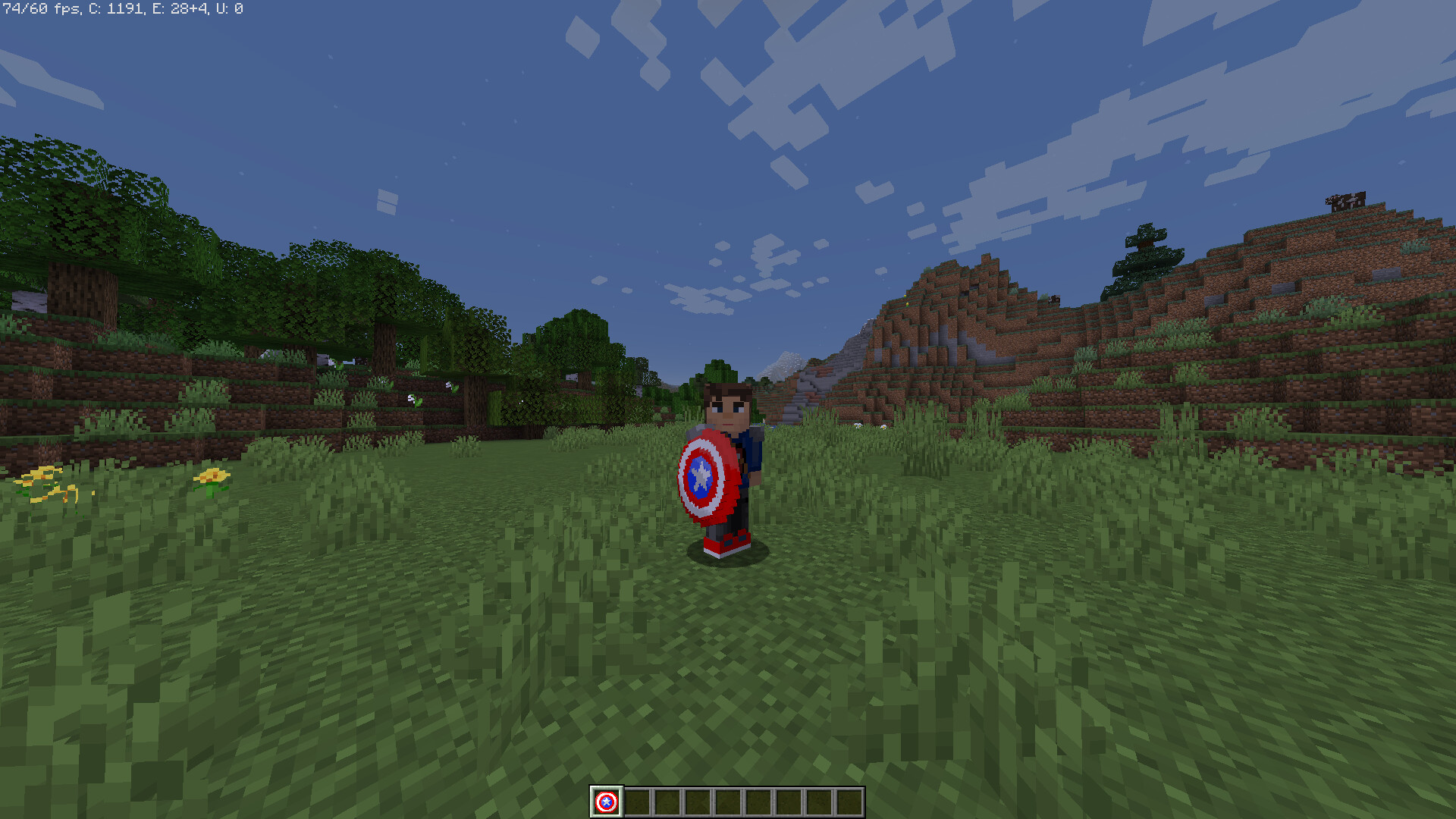 Captain America's shield trident Minecraft Texture Pack