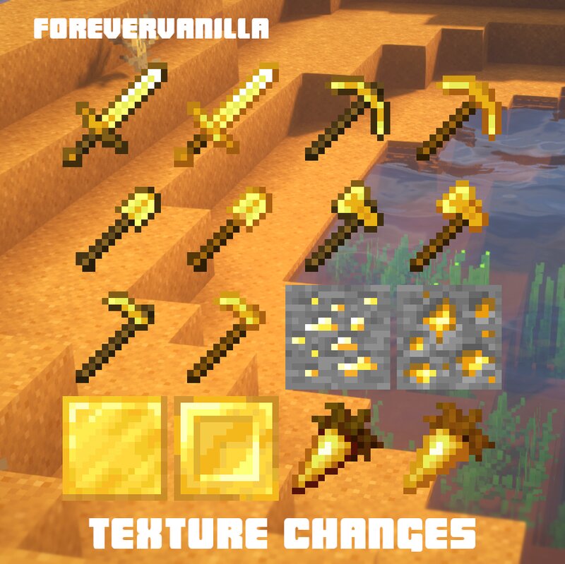 Better gold (ForeverVanilla) Minecraft Texture Pack