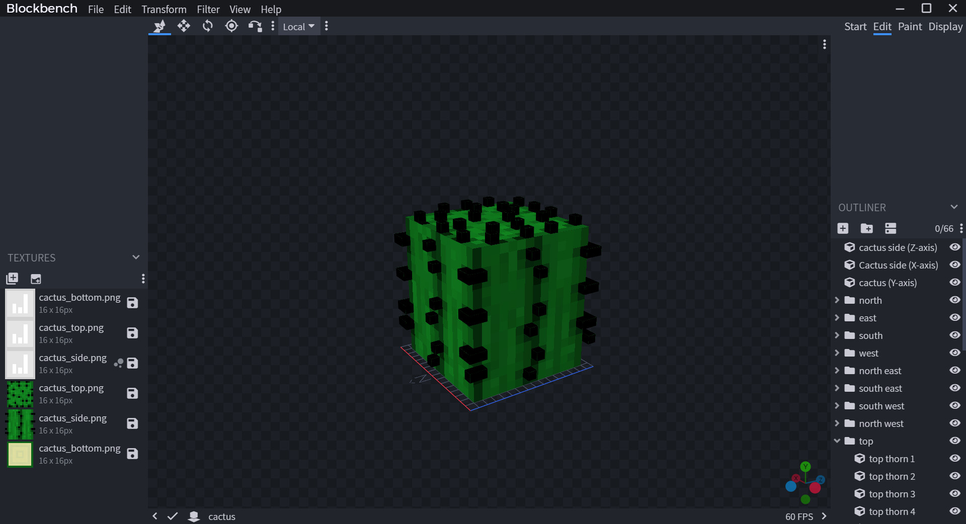 3D classic cacti Minecraft Texture Pack