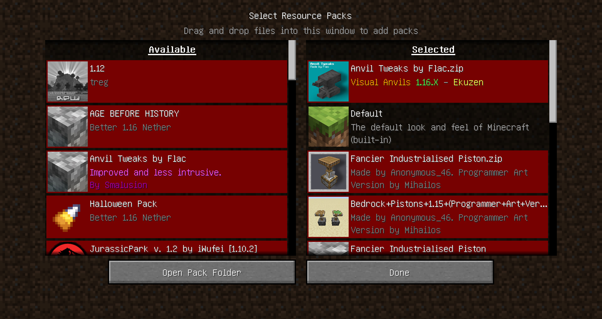 Anvil Tweaks Minecraft Texture Pack