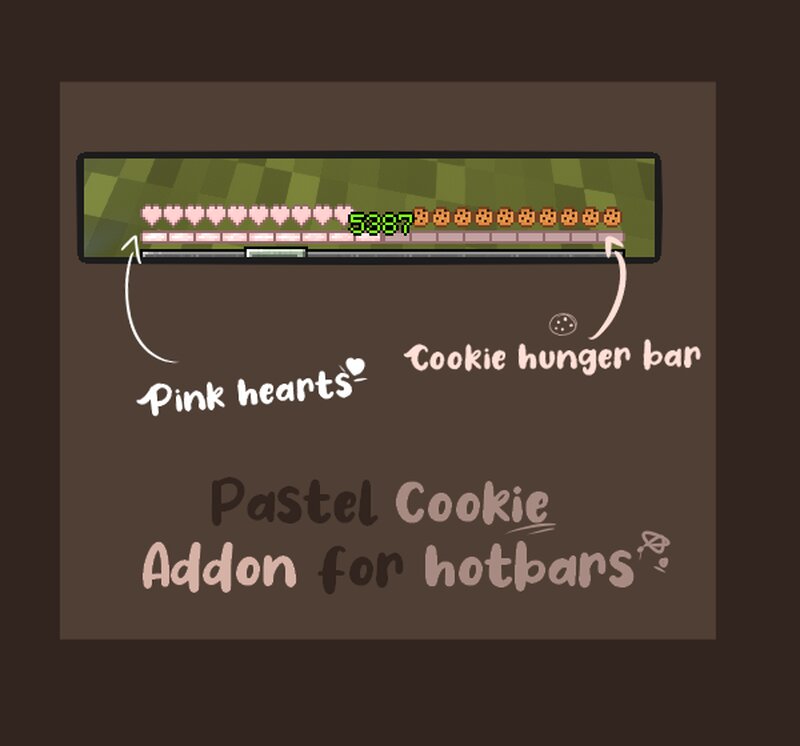 Pastel Cookie Hotbar HUD Minecraft Texture Pack