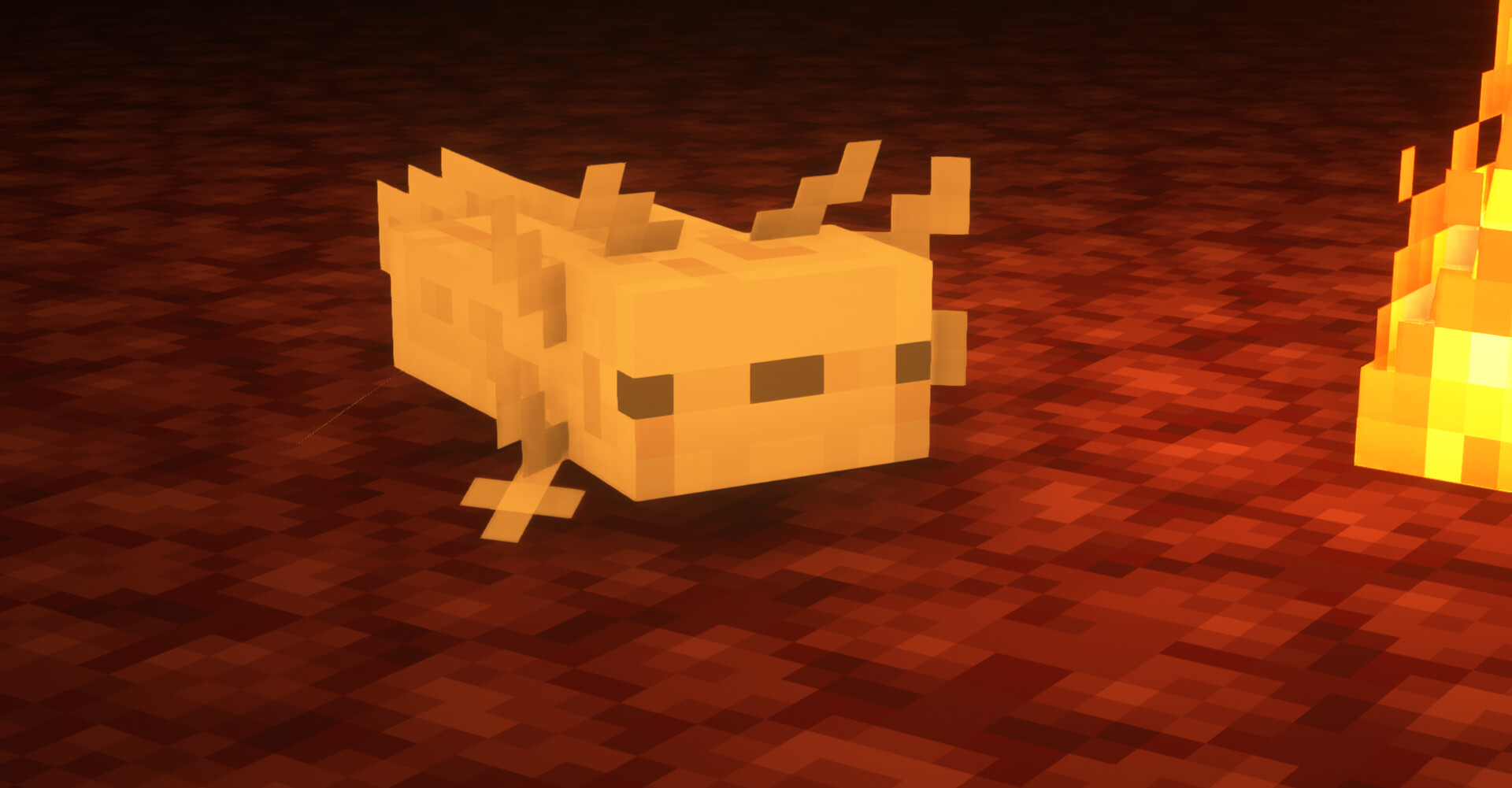 Nether axolotls! Minecraft Texture Pack