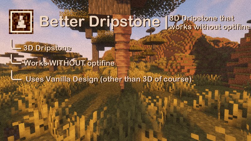 Better Dripstone - 3D Dripstone Minecraft Texture Pack