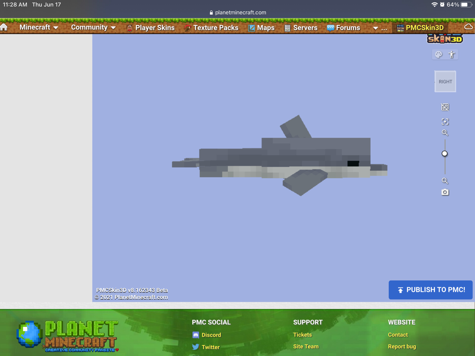 Bottlenose dolphin Minecraft Texture Pack