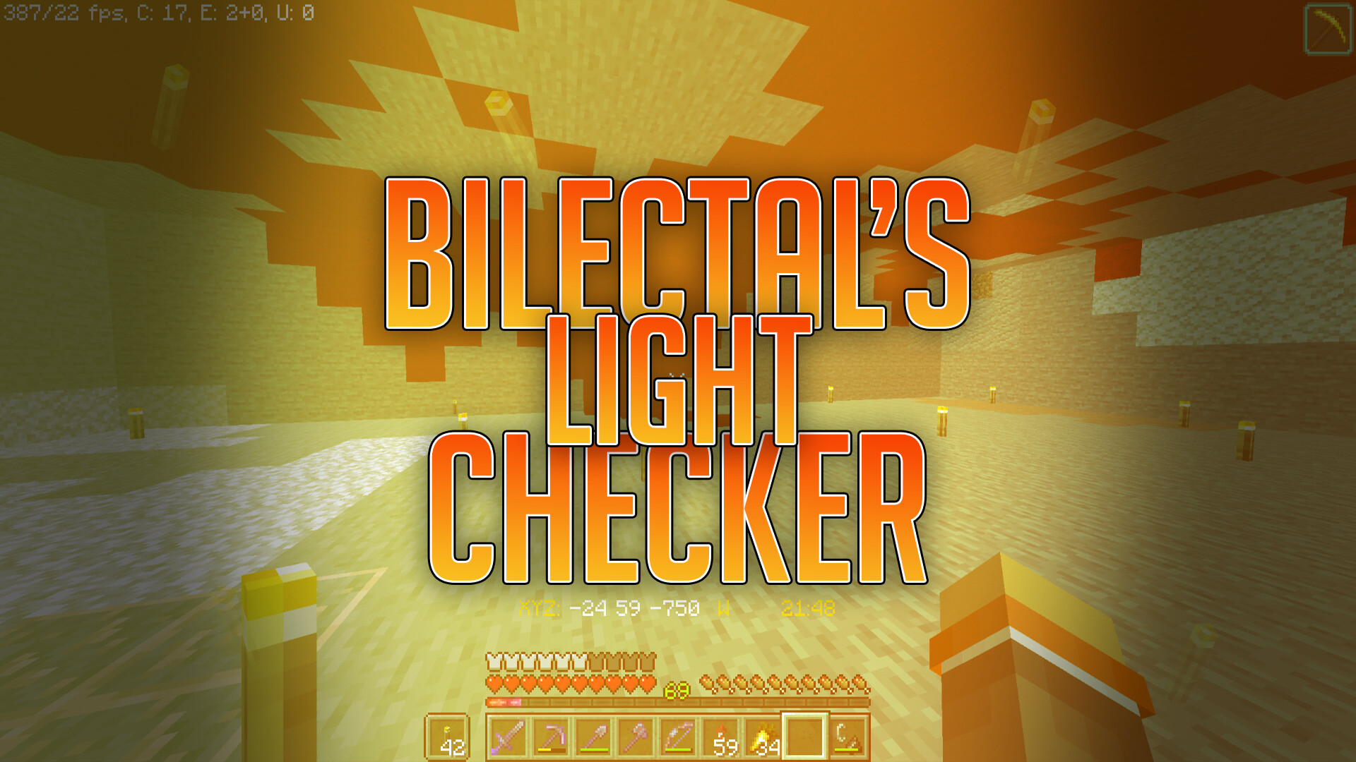 Bilectal's Light Level Checker! Minecraft Texture Pack