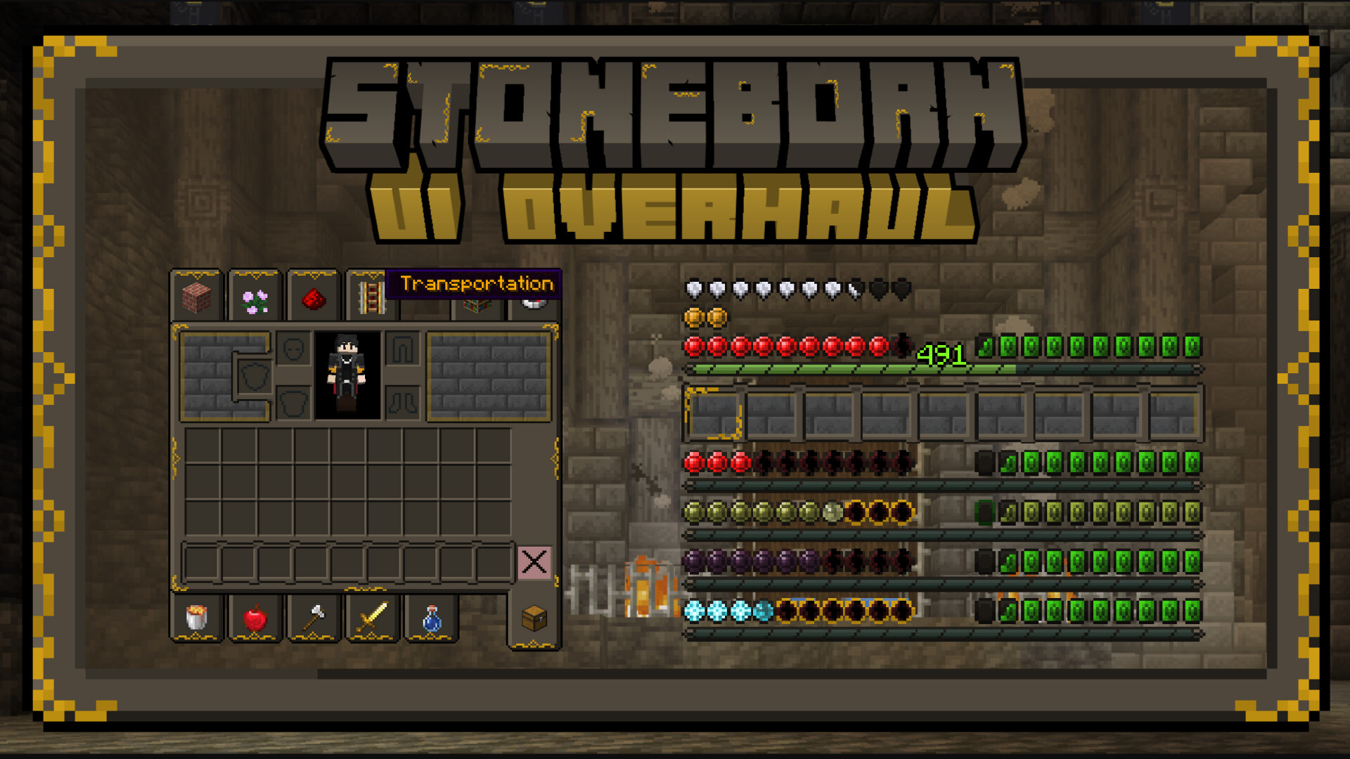 STONEBORN - Dwarven-Fantasy Inspired UI Overhaul Minecraft Texture Pack