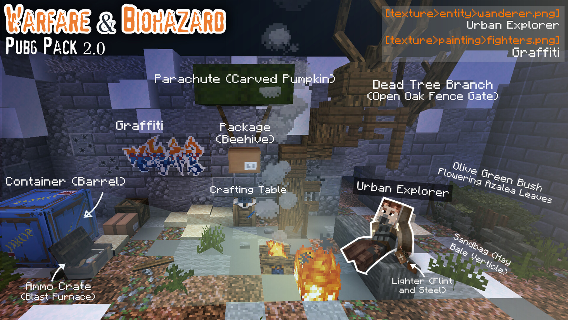 Pubg Pack 2 -Warfare and Biohazard Minecraft Texture Pack