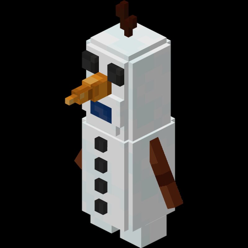 Snow golem are Olaf in the Snow Queen Minecraft Texture Pack
