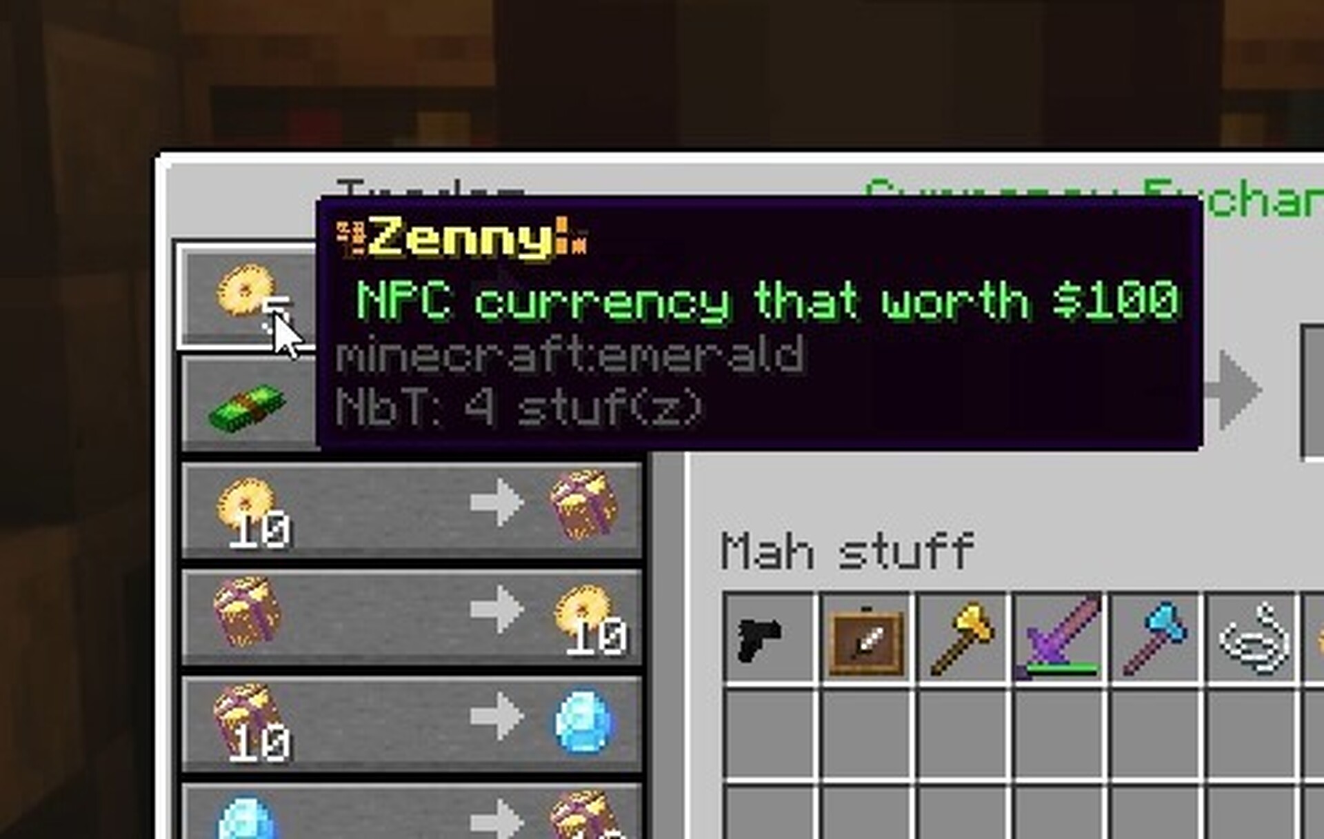 Zenny - (Golden Coin Money) Minecraft Texture Pack