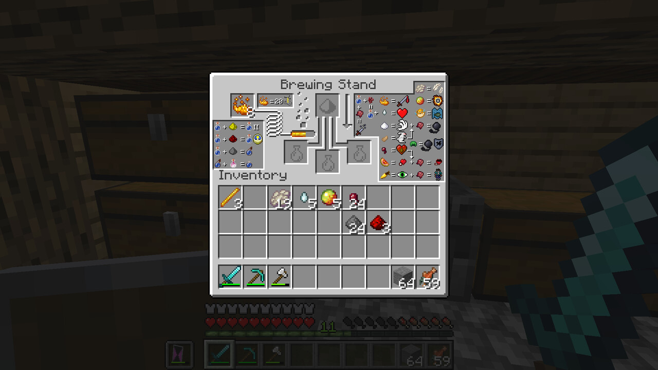 Brewing Cheatsheet GUI (Vanilla textures+Darkmode) -ZD- Minecraft ...