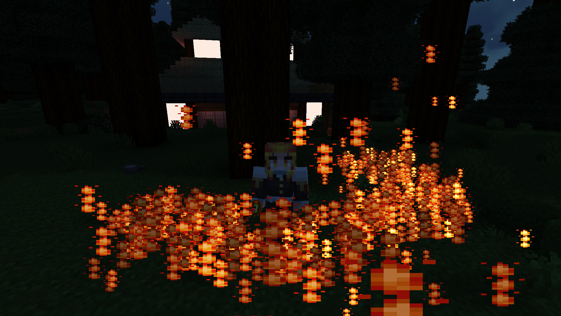 Demon Slayer Flame Breathing Particles Minecraft Texture Pack