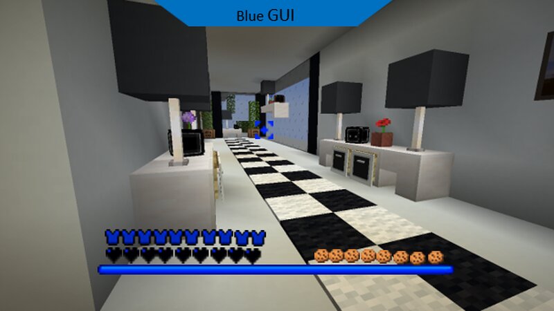 Custom hot bar, crosshair, and more (blue version) Minecraft Texture Pack