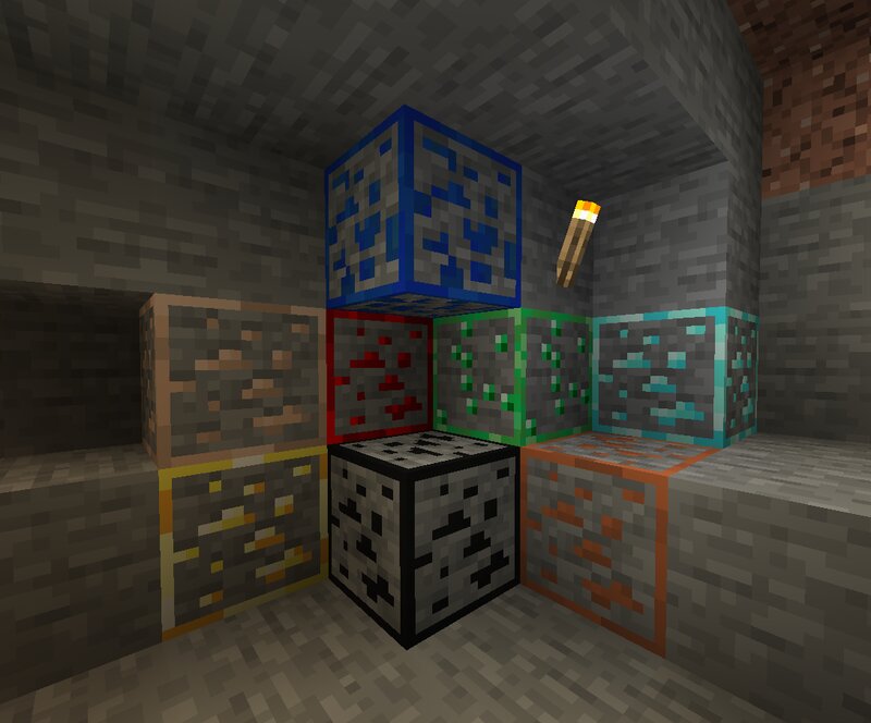 1.17.1 Old/Classic Ores with Outline Minecraft Texture Pack