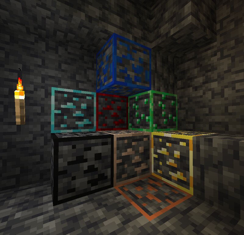 1.17.1 Old/Classic Ores with Outline Minecraft Texture Pack