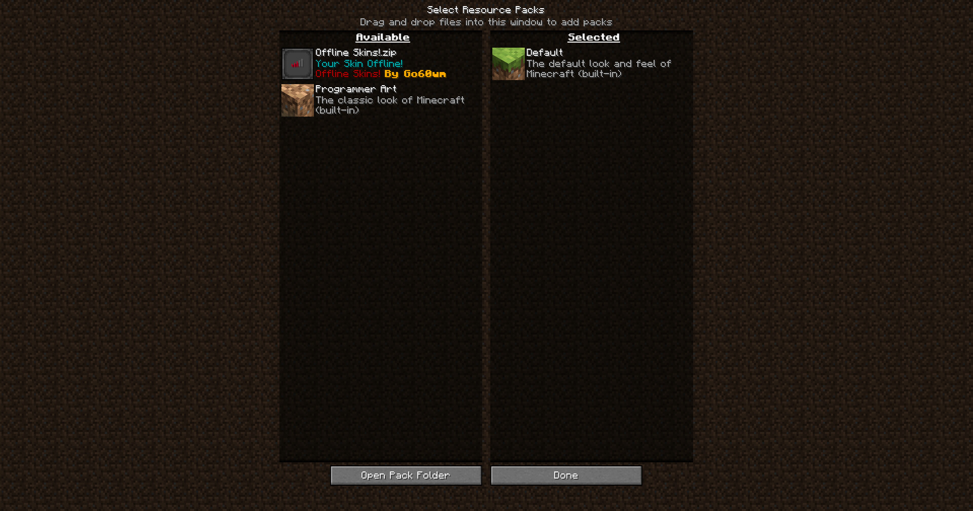 Offline Skins! Minecraft Texture Pack