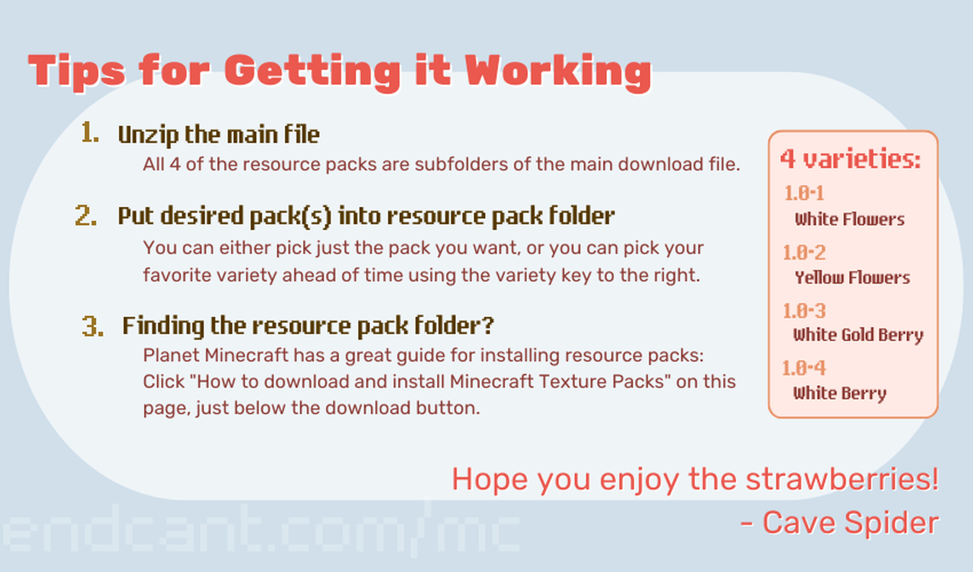 Endcant's Strawbarrots Resource Pack v1.0 for Minecraft Java Edition 1. ...