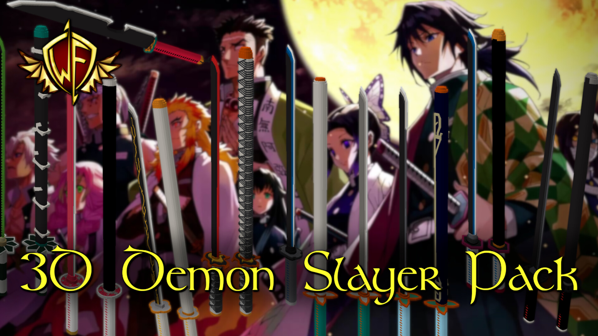 Demon Slayer Katana Pack - 3D Weapons Minecraft Texture Pack