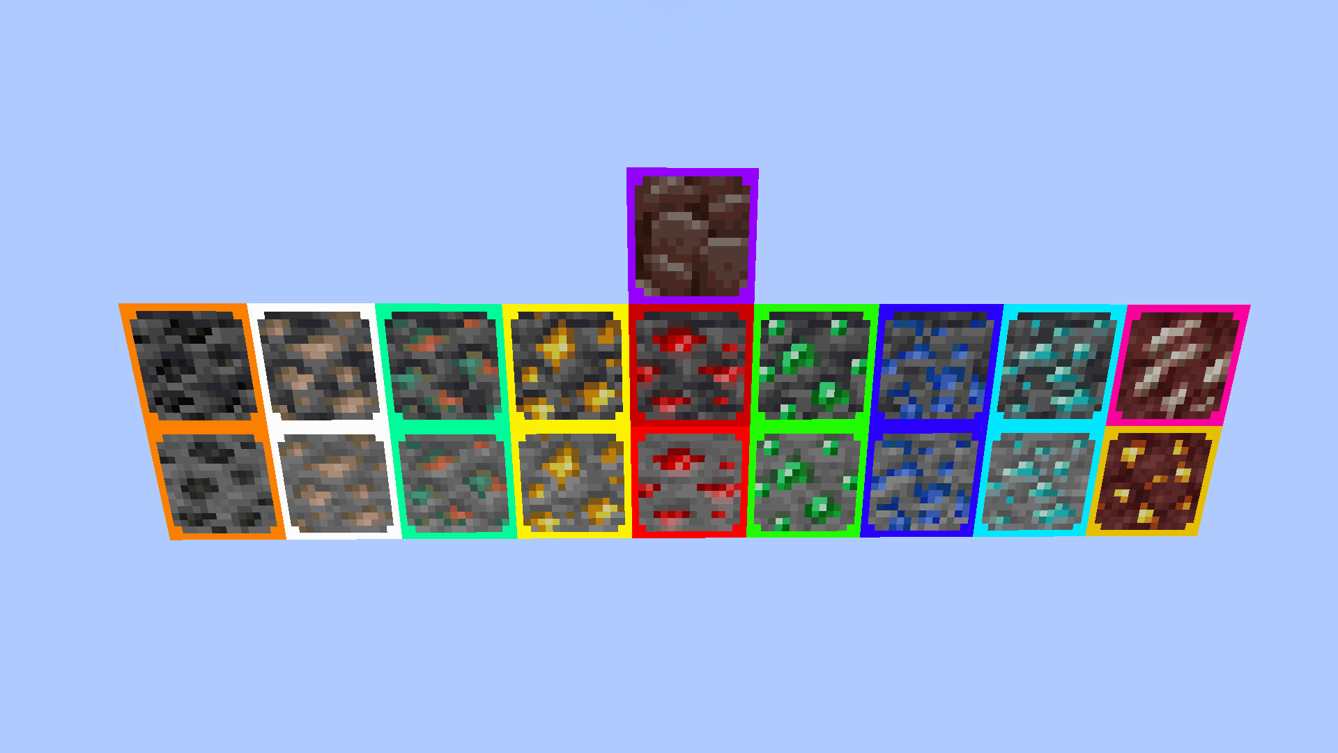 Glowing frame in ores Minecraft Texture Pack