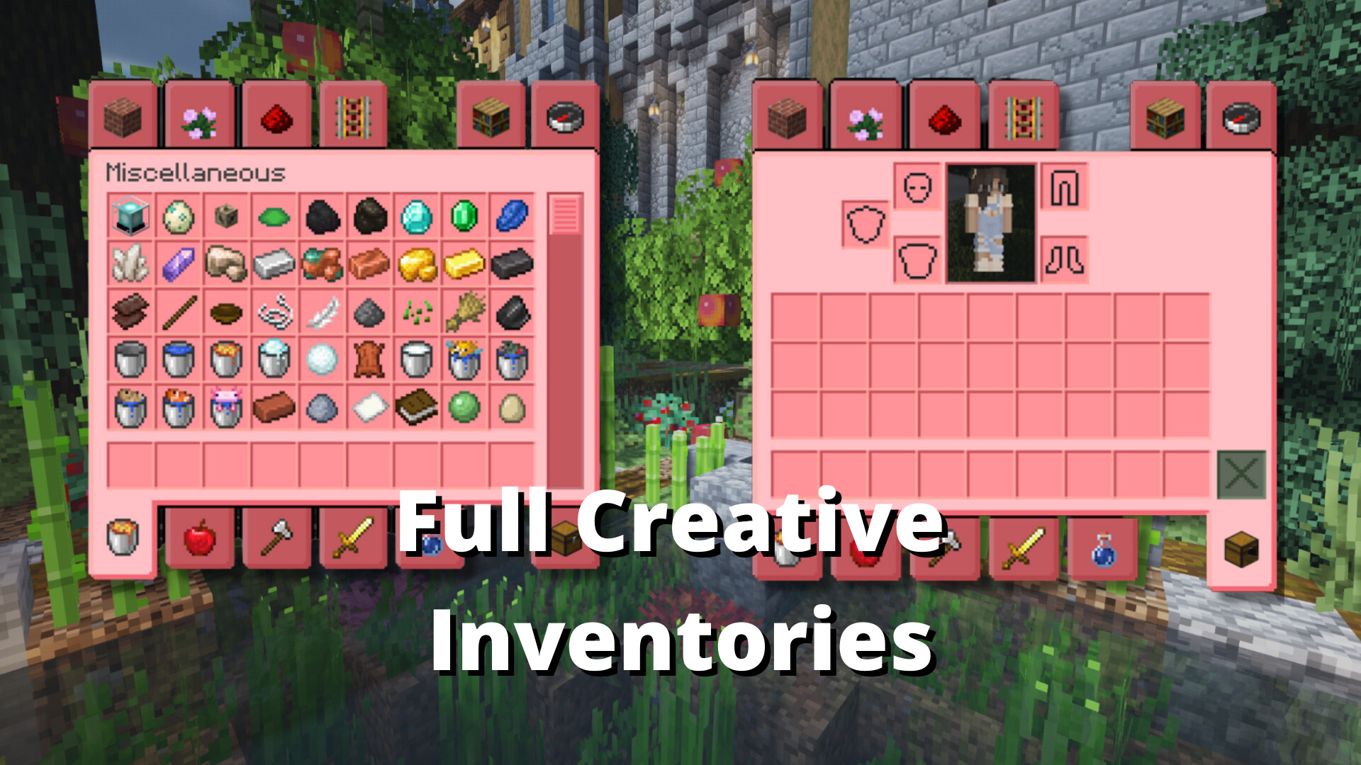 Strawberry GUI & Hotbar 🍓 Minecraft Texture Pack