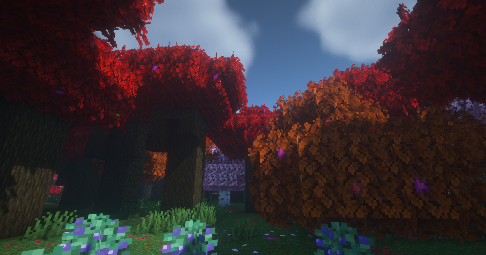 Alternate leaves Optifine ver. with Cherry birch and Red dark oak ...