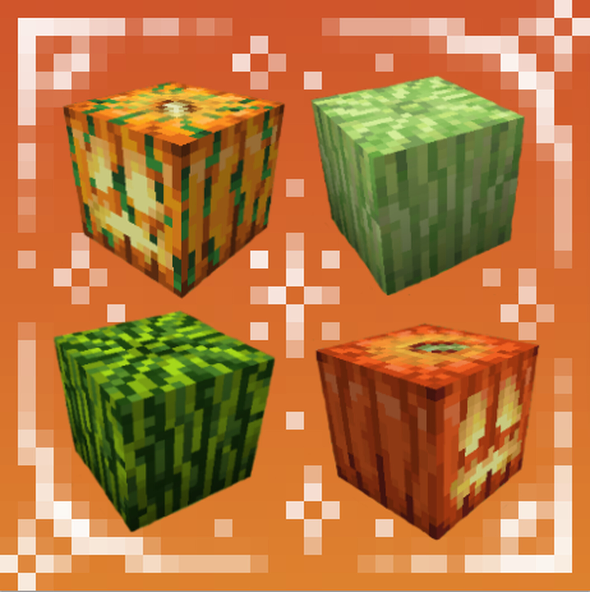 Colorful Pumpkins & Watermelons! Pack Minecraft Texture Pack