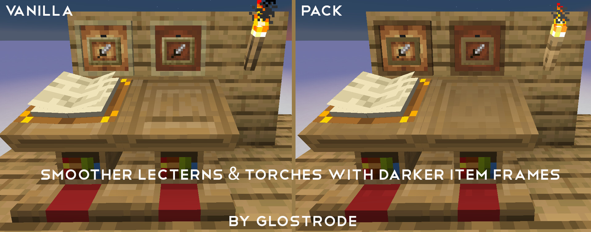 Glostrode's Smooth Lecterns, Brighter Torches and Spruce Item Frames ...