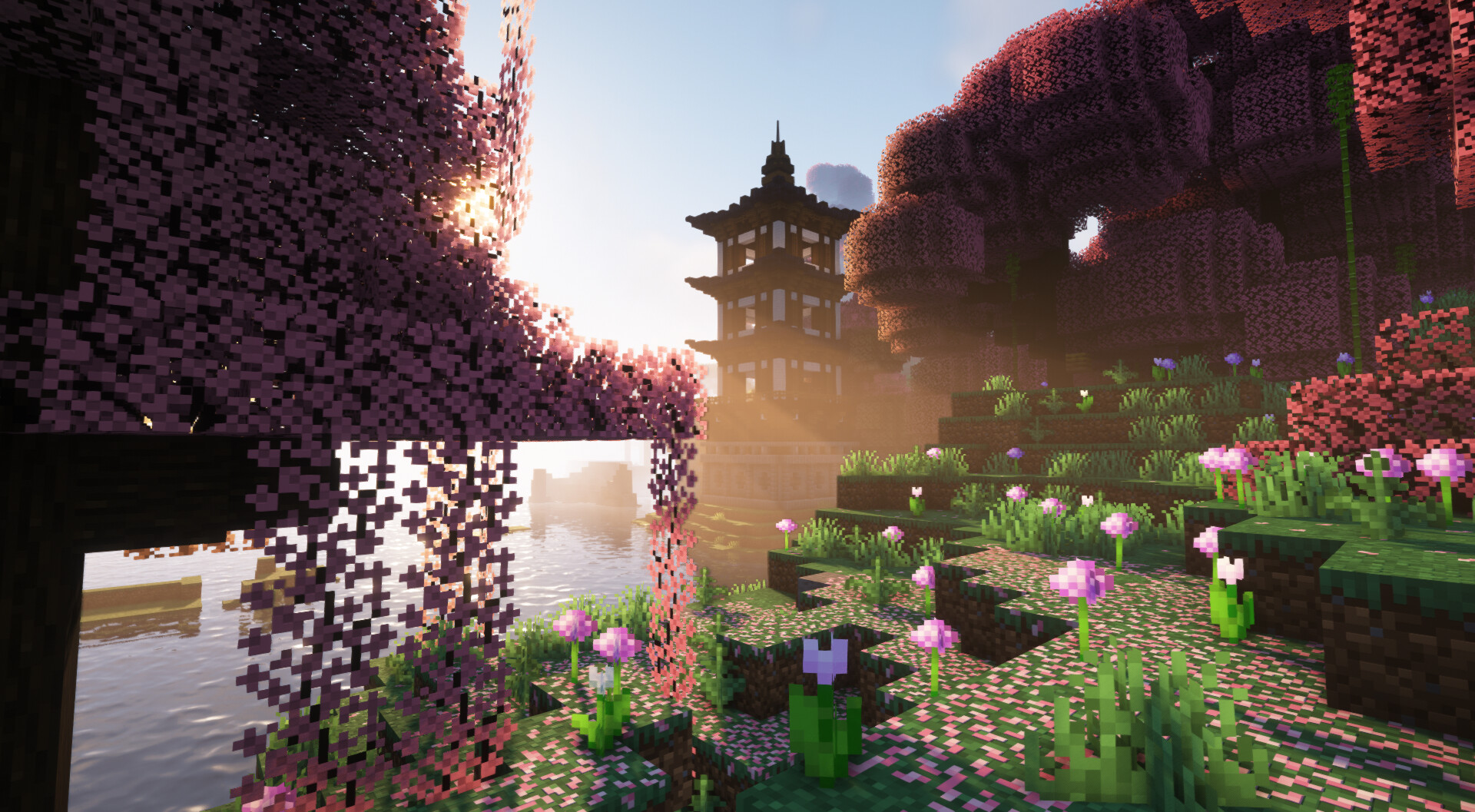 Terralith ADDON Sakura Minecraft Texture Pack