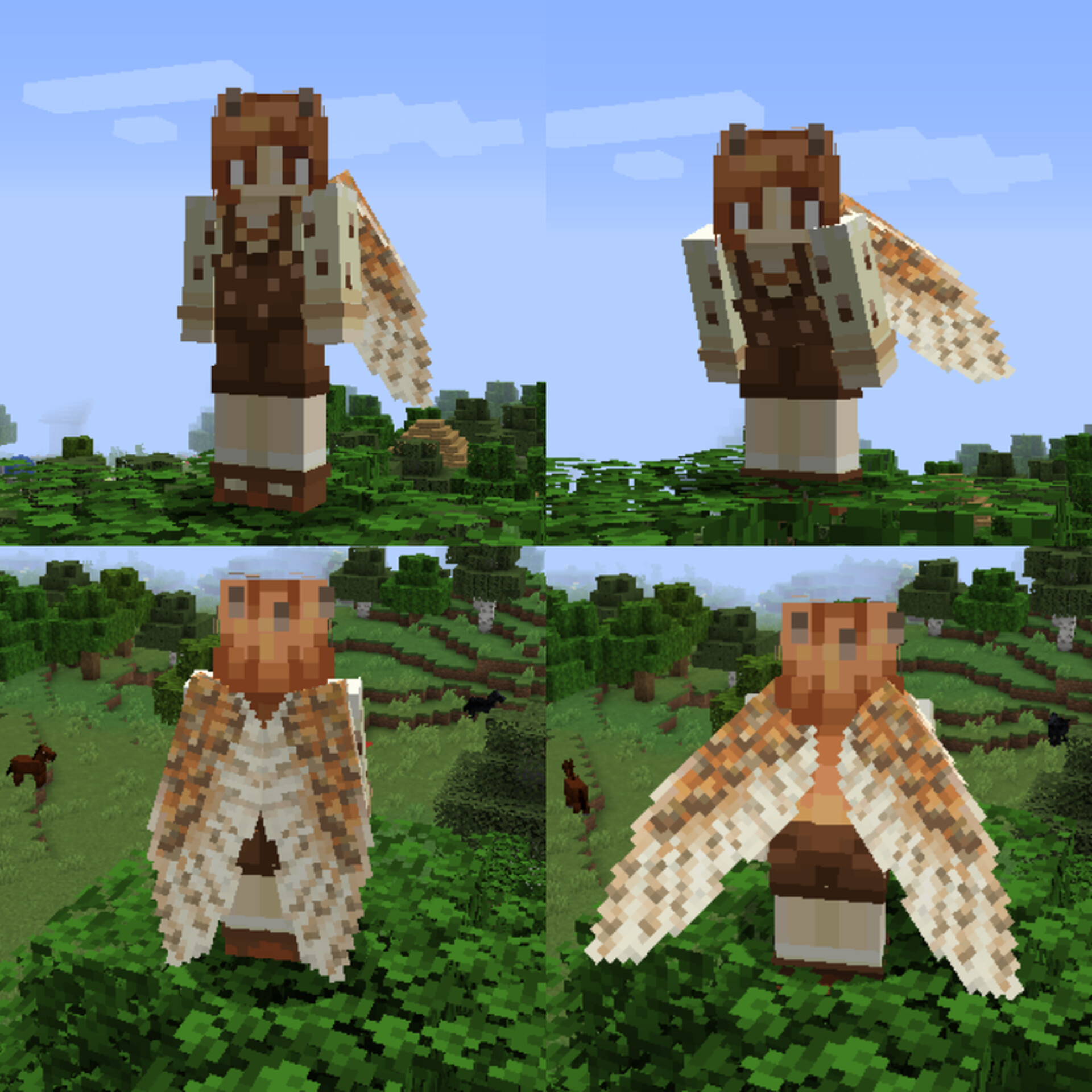Barn Owl Wings Elytra Minecraft Texture Pack