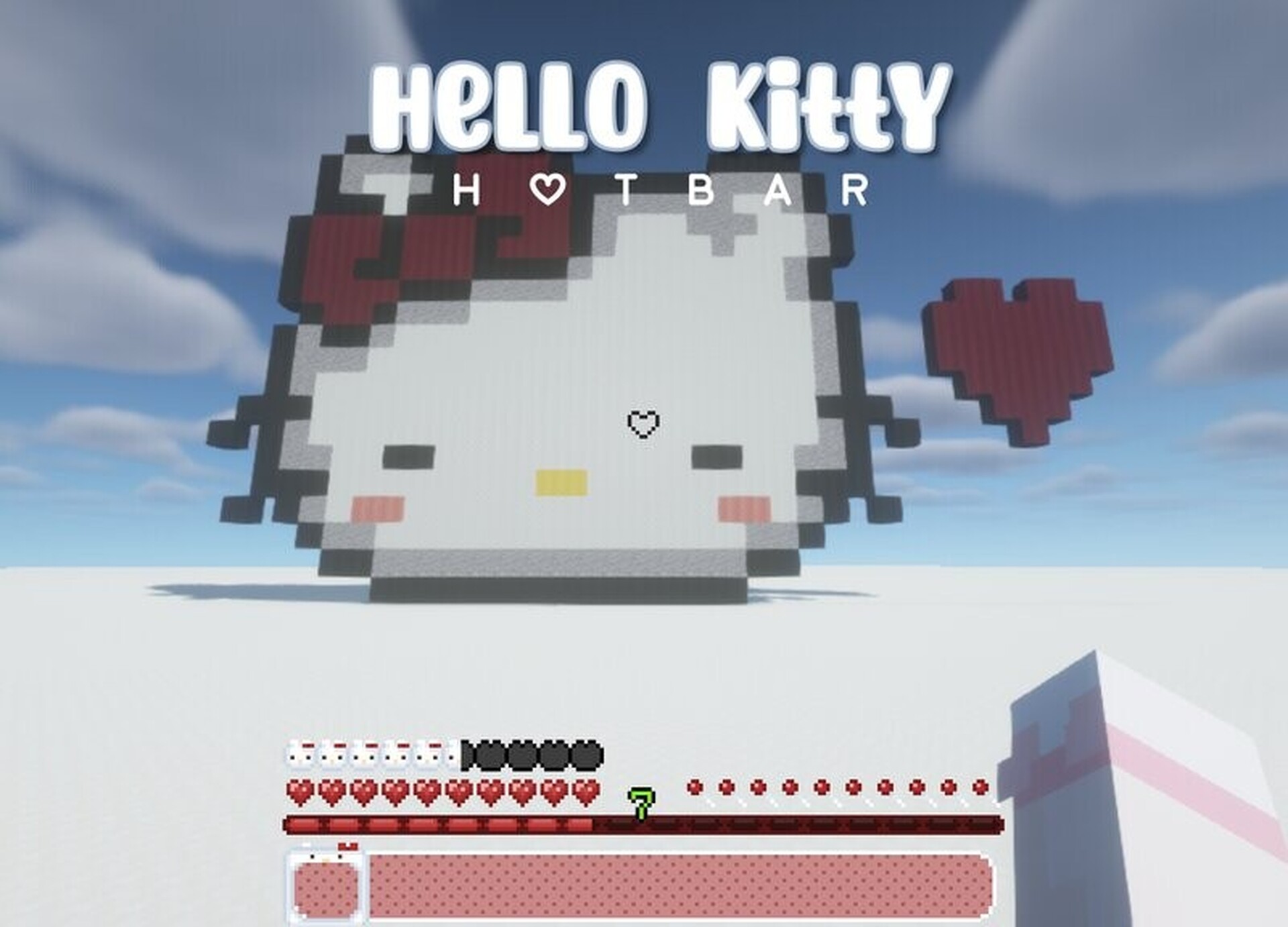 Bedrock) OG Hello Kitty Hotbar ‎♡‧₊˚ Minecraft Texture Pack