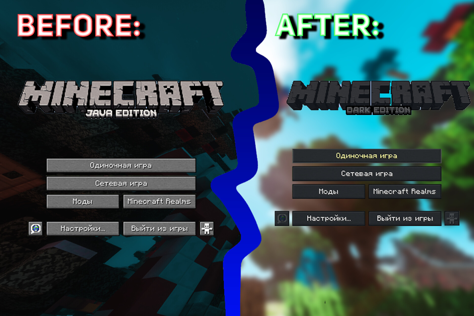 Dark theme for Minecraft Minecraft Texture Pack