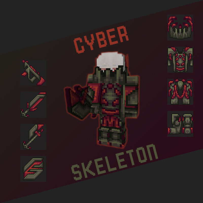 Cyber skeleton armor set Minecraft Texture Pack