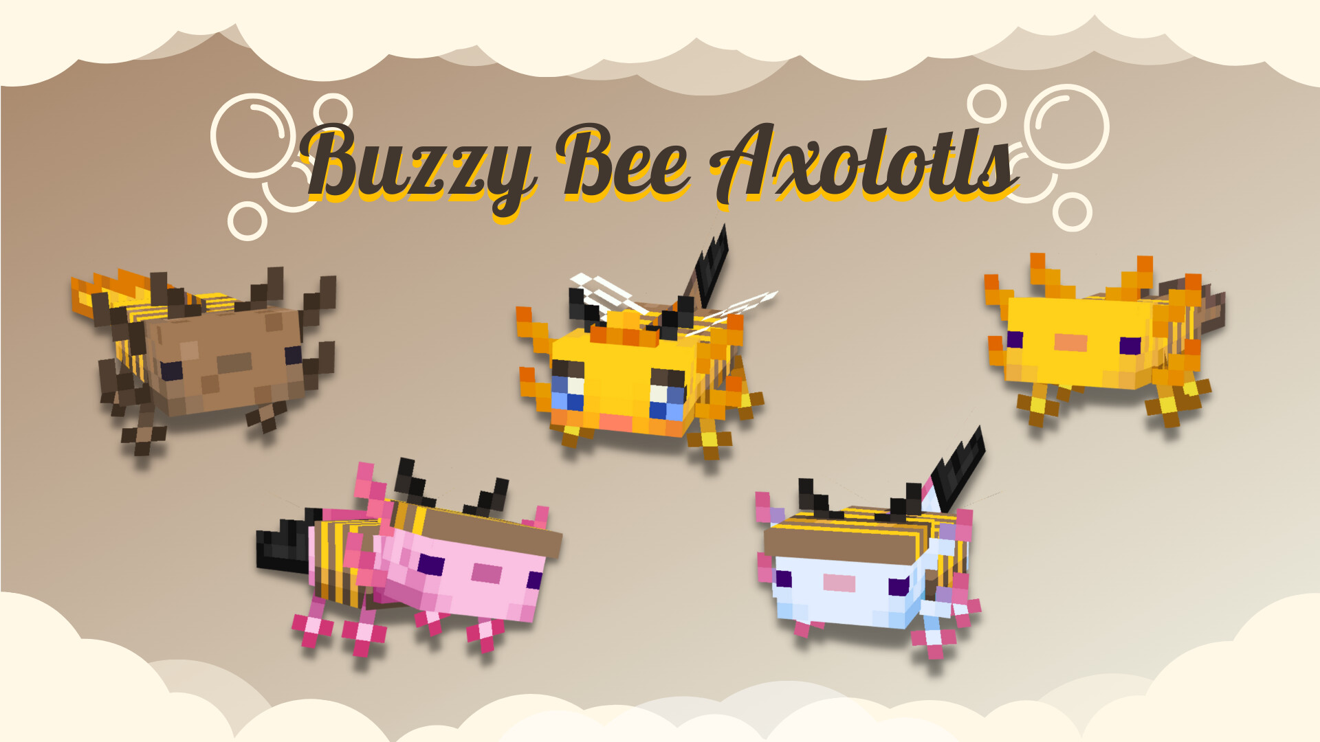 Buzzy Bee Axolotls: 1.17 - 1.18 Minecraft Texture Pack