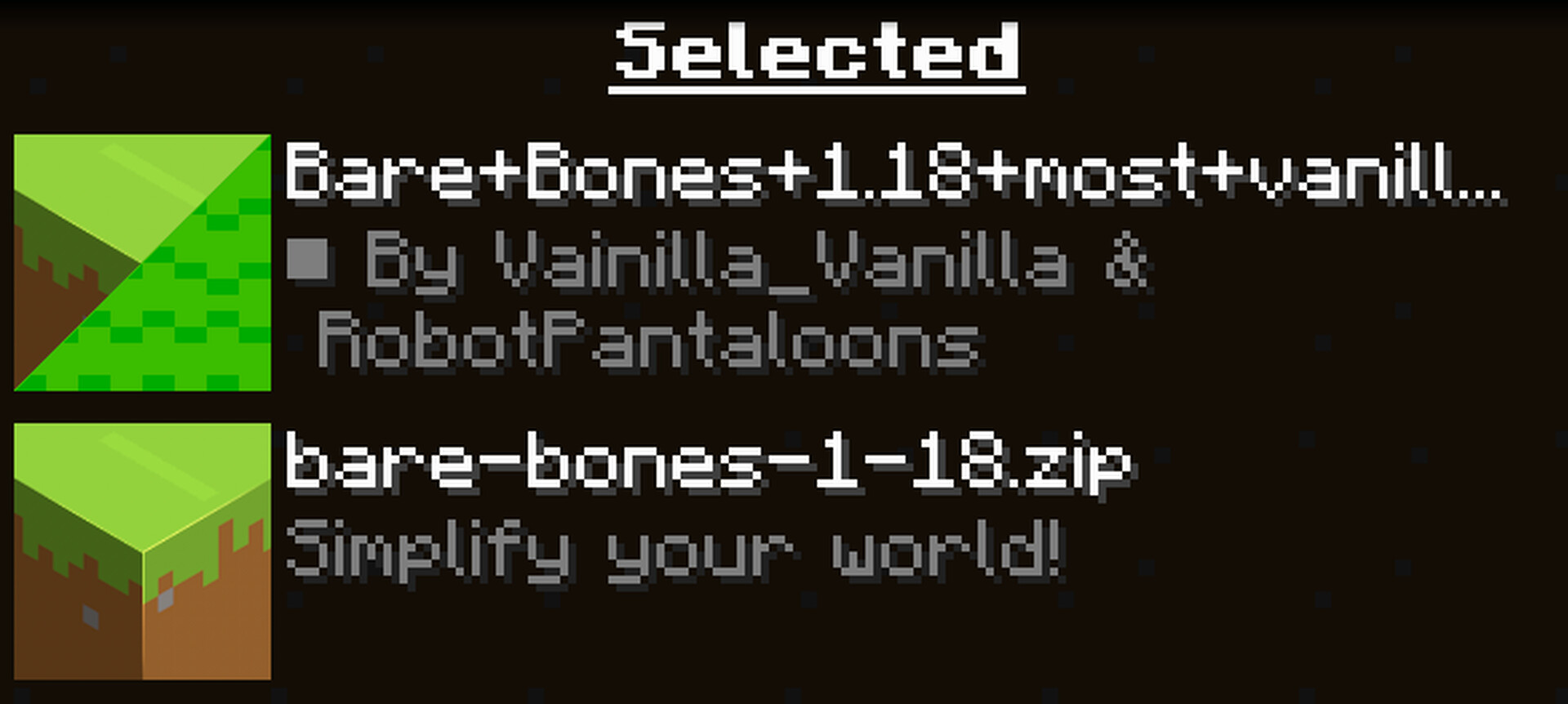 Bare Bones [Vanilla wool Addon] Minecraft Texture Pack