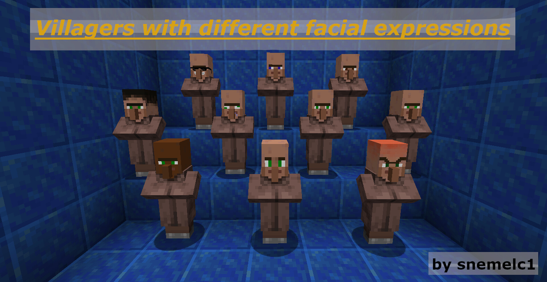 Villagers with different facial expressions Minecraft Texture Pack