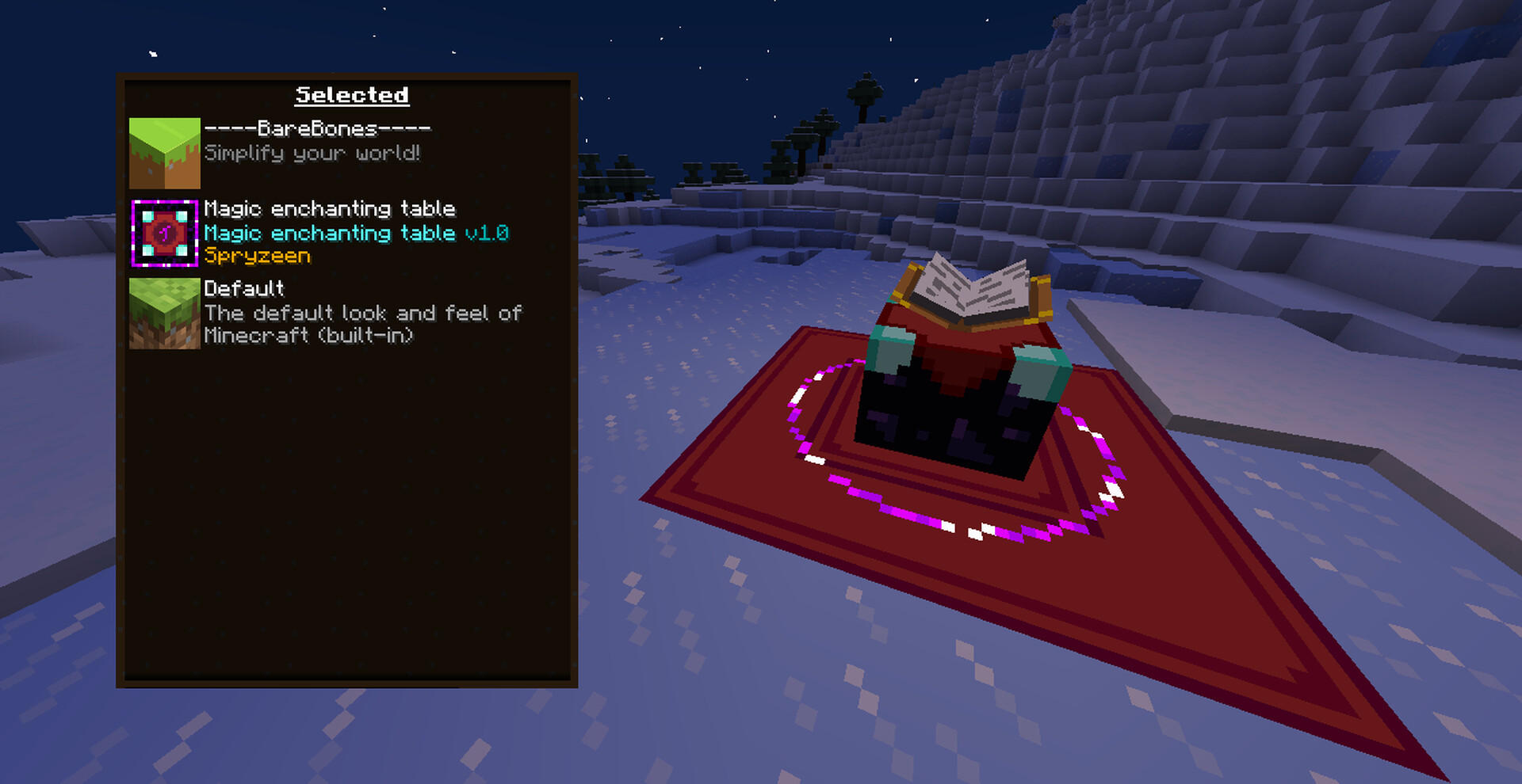 Spryzeen's Magic enchanting table Minecraft Texture Pack