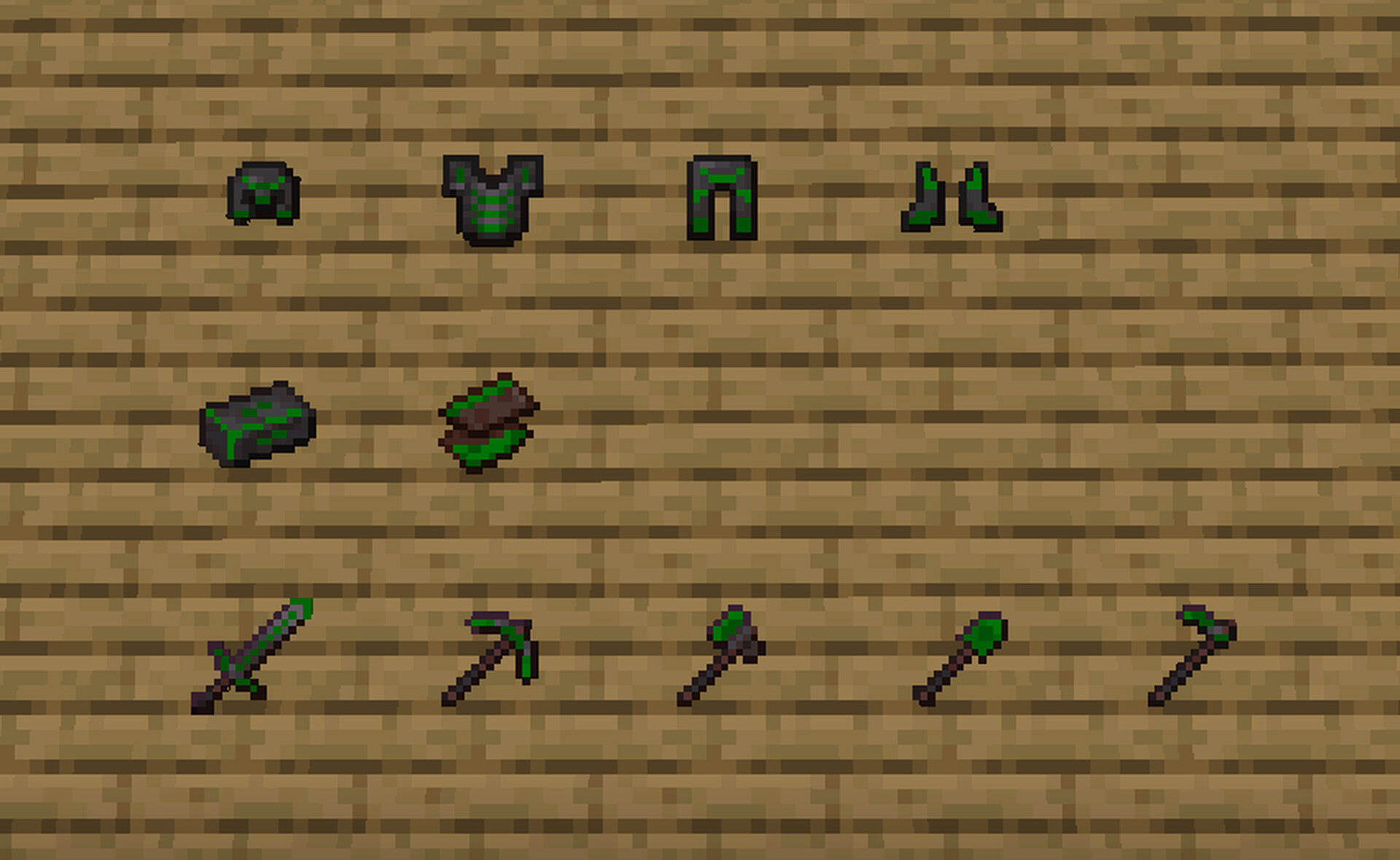Green Netherite Armor And Tools Minecraft Texture Pack