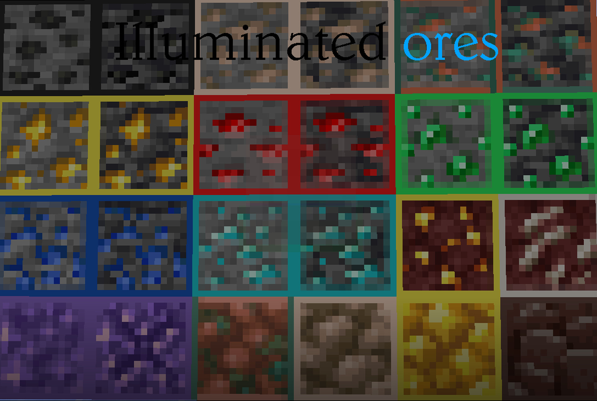Illuminated ores Minecraft Texture Pack