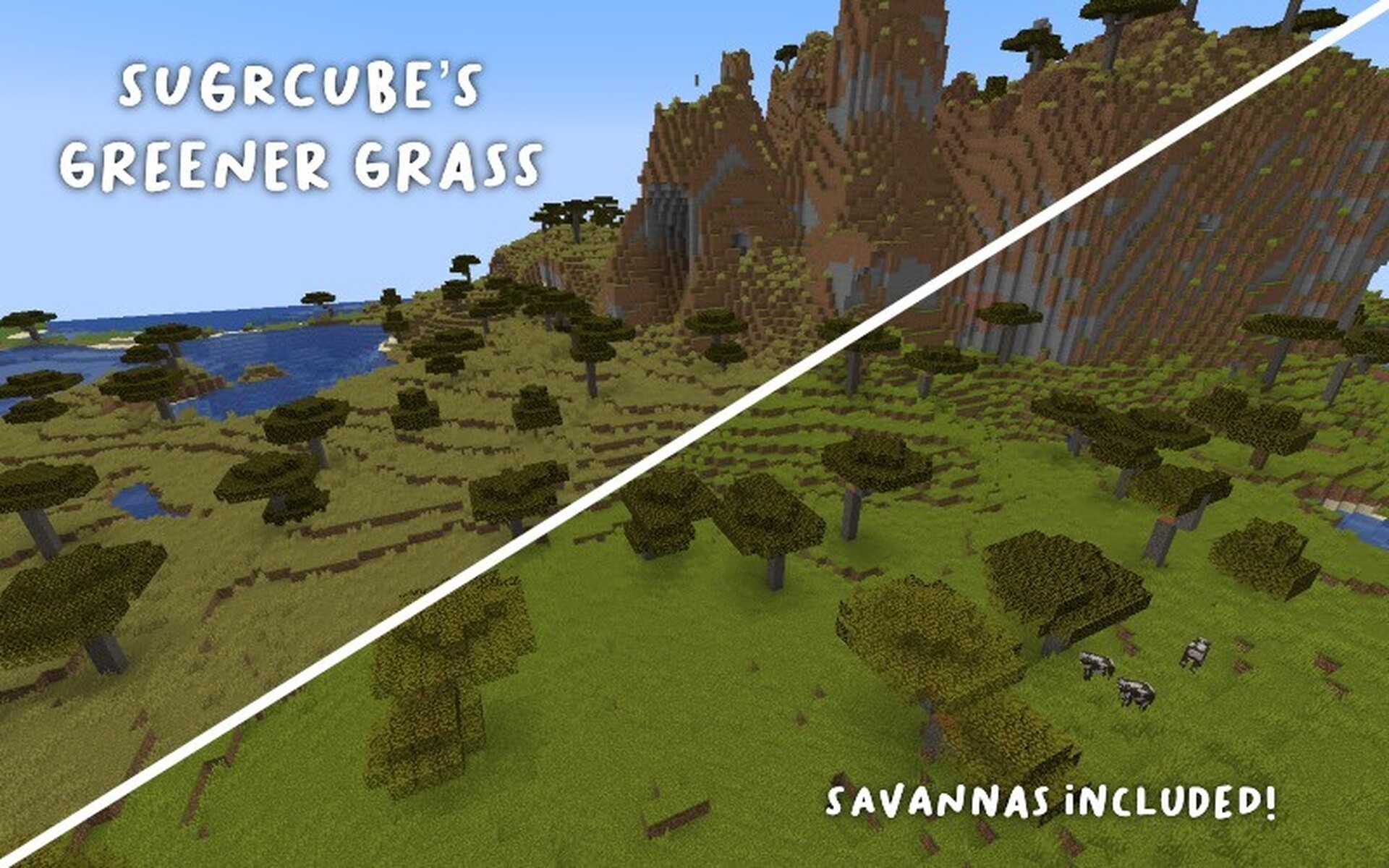 Greener Grass Savannas Included By Sugrcube Minecraft Texture Pack