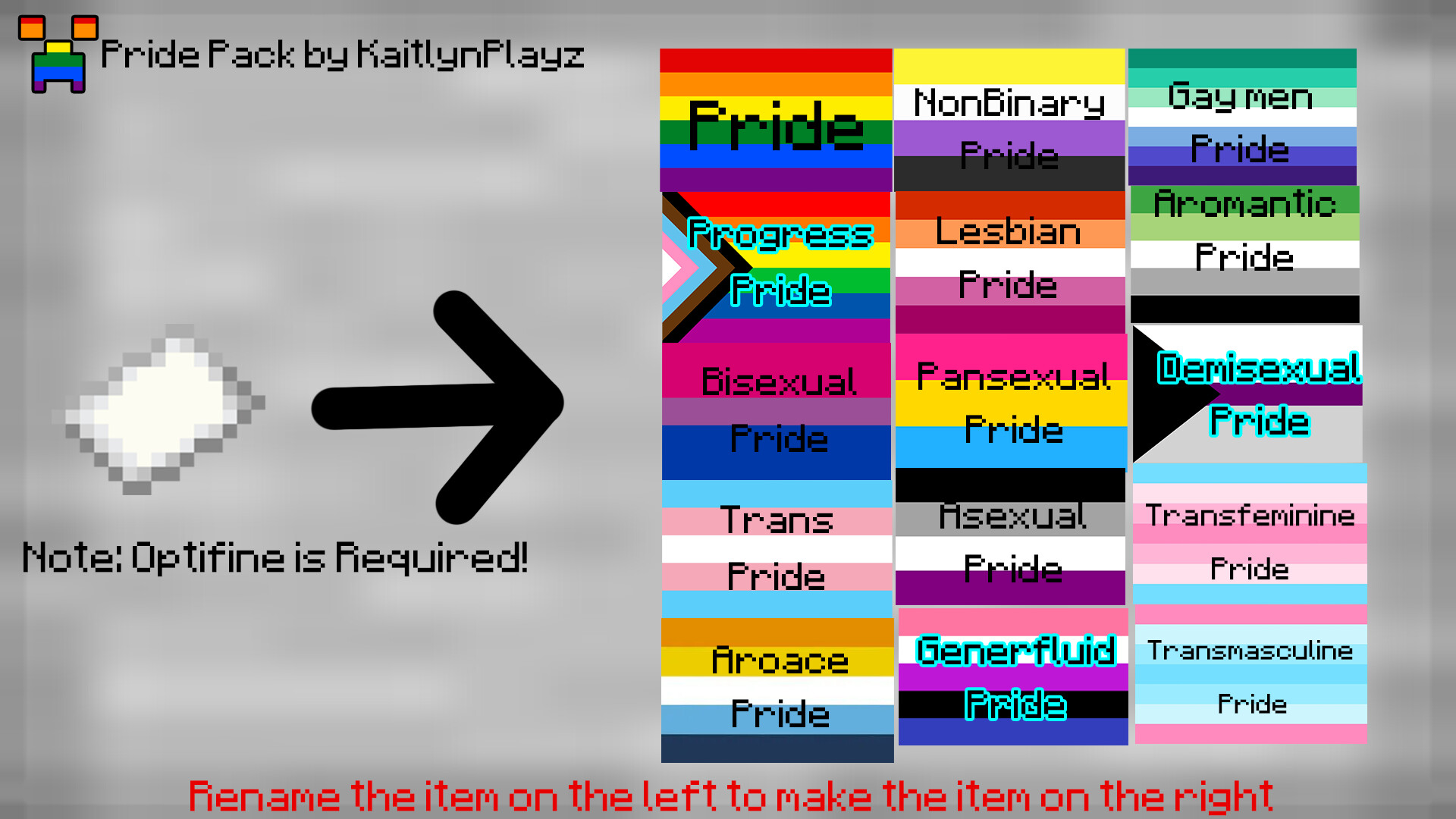 Pride Pack by KaitlynPlayz Minecraft Texture Pack