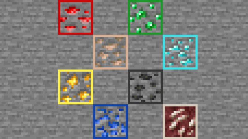 New ores with outlines Minecraft Texture Pack