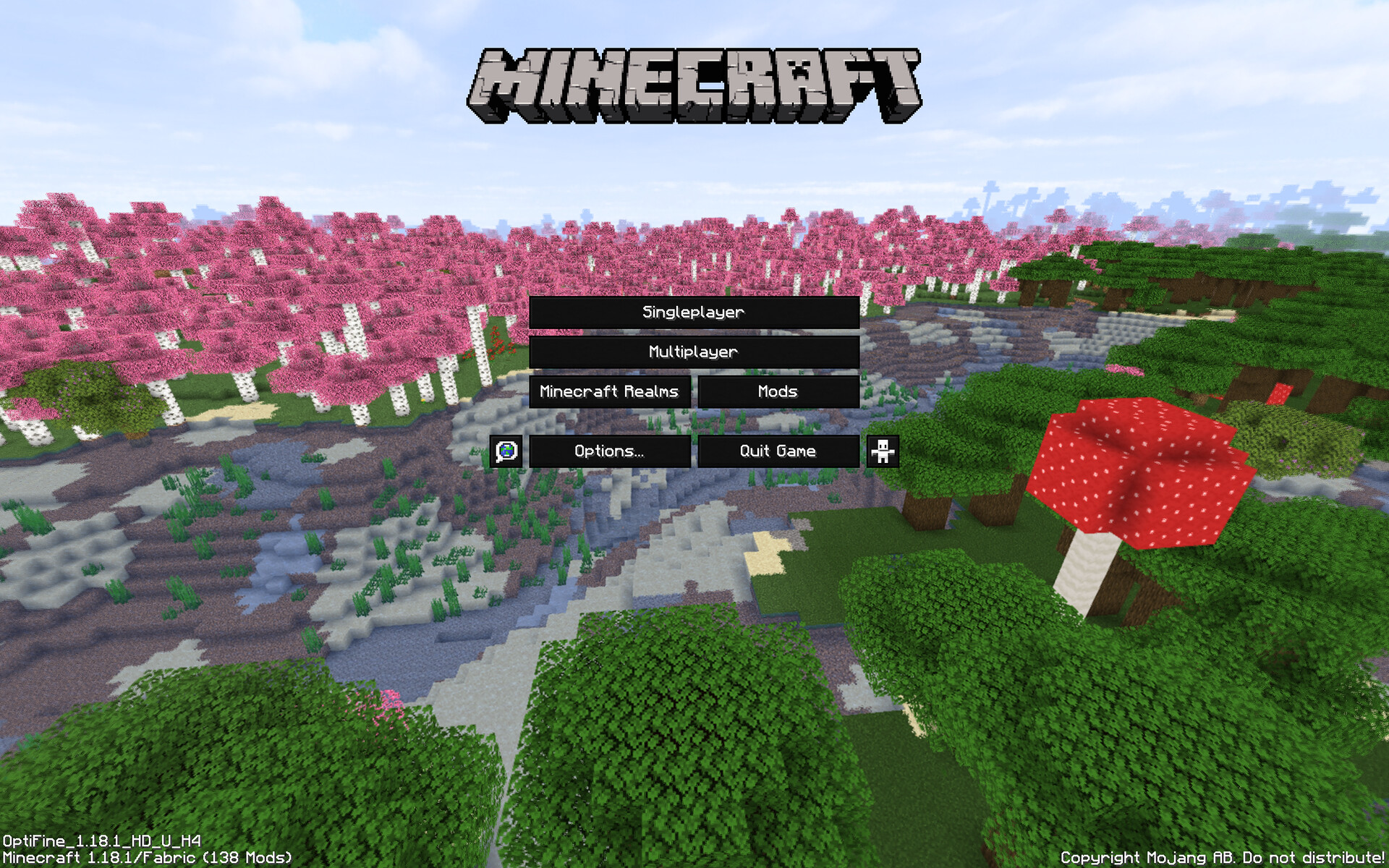 Pink Birch and Dark Oak Forest Panorama Minecraft Texture Pack