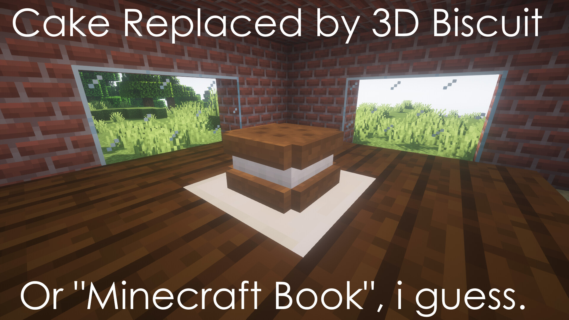 Cake replaced by 3D Biscuit Minecraft Texture Pack