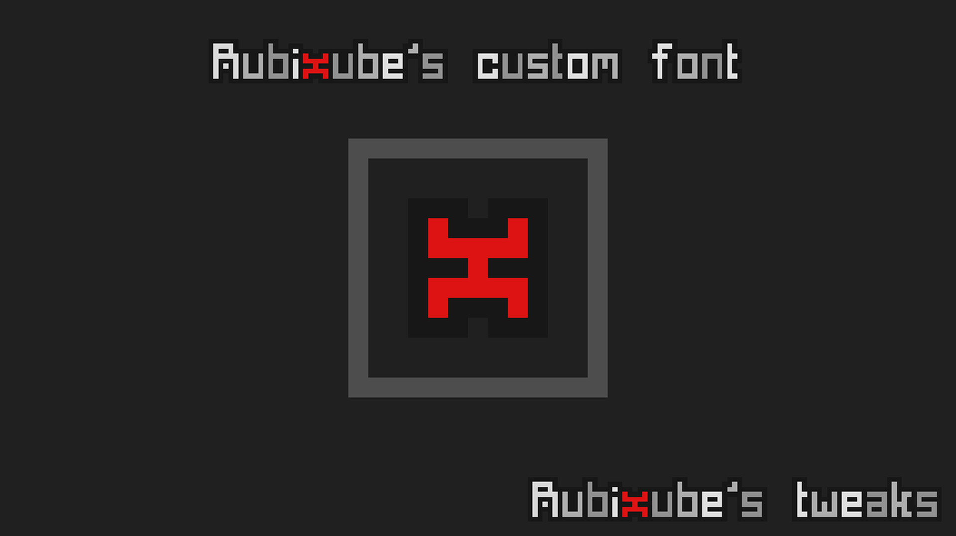 Rubixube's custom font Minecraft Texture Pack