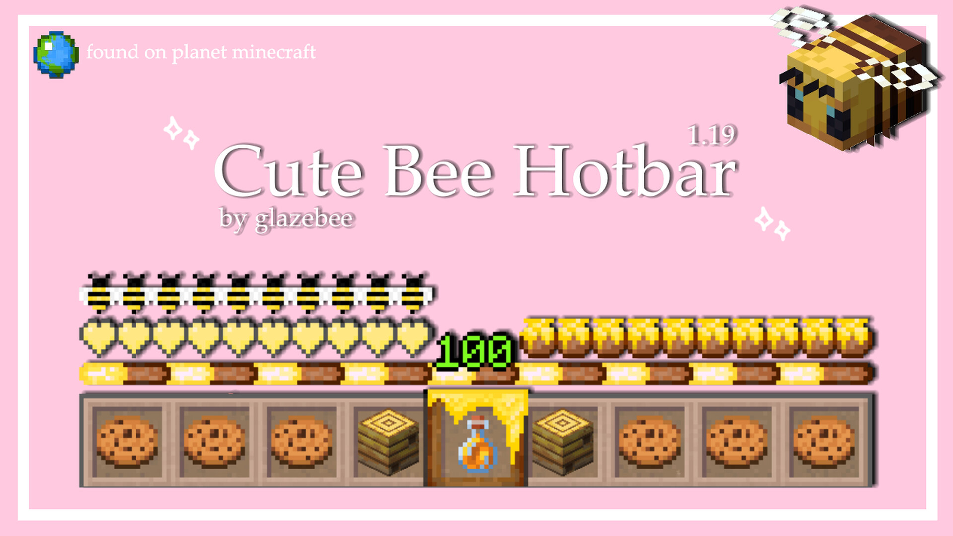 Glazebee's Bee Themed Hotbar Minecraft Texture Pack