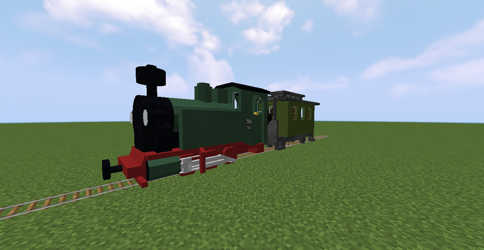 3D Steam Locomotive and Passenger car Minecraft Texture Pack