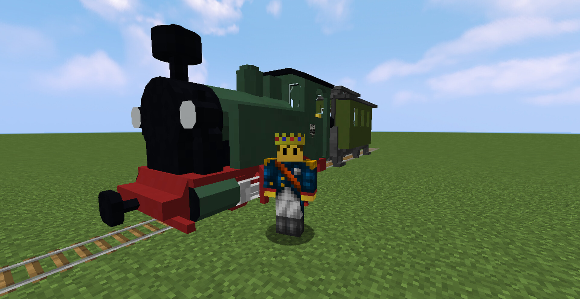 3D Steam Locomotive and Passenger car Minecraft Texture Pack