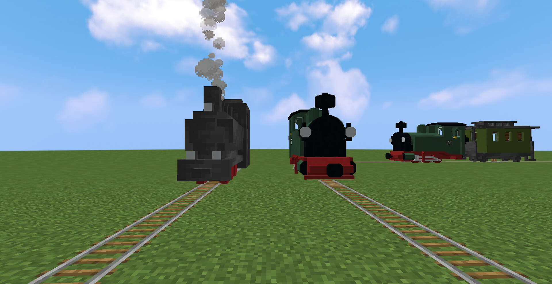3D Steam Locomotive and Passenger car Minecraft Texture Pack