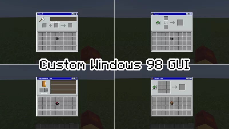 Minecraft 98 (Windows 98 GUI) 1.8 Minecraft Texture Pack