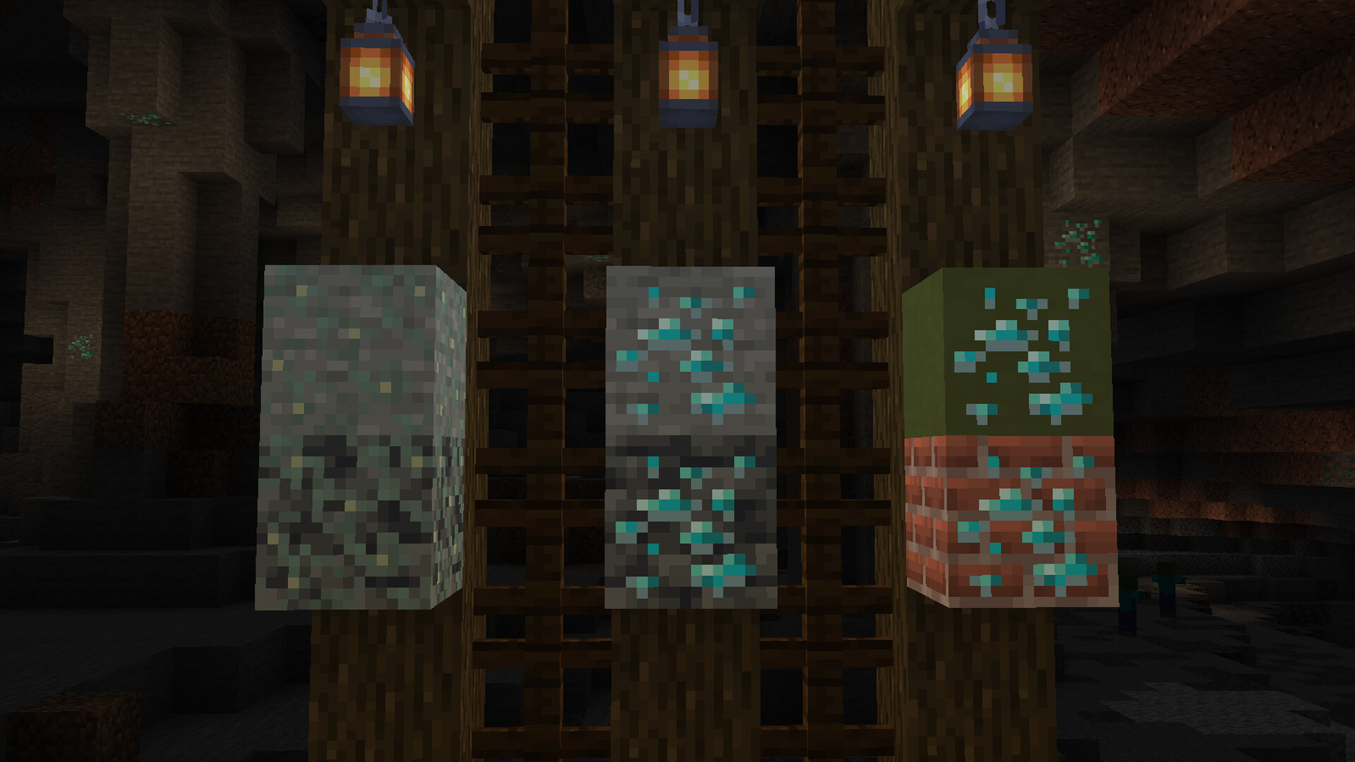 Diamond Ore ⇆ Glow Lichen Minecraft Texture Pack